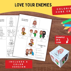 Love Your Enemies Bible Story Cube Craft | Matthew 5:38–48 Printable ...