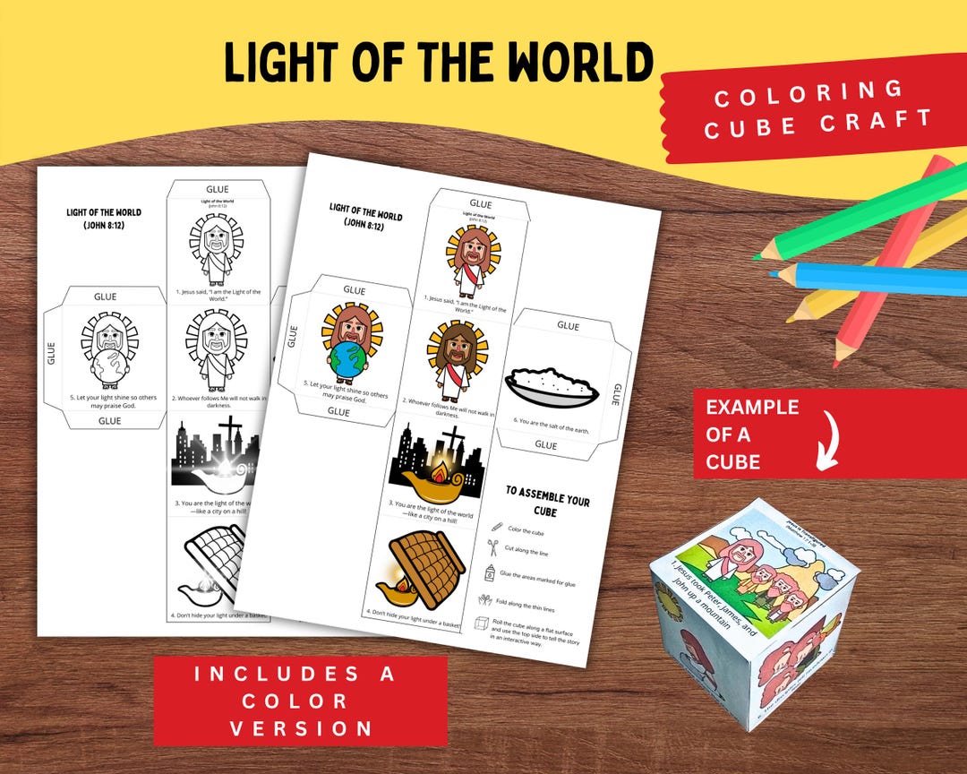 Light of the World Bible Craft Printable for Kids | Jesus is the Light ...