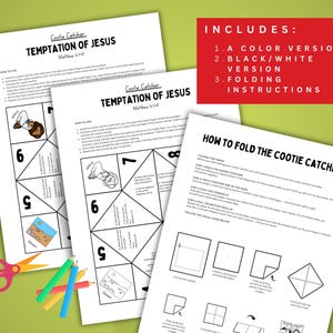 Temptation of Jesus Cootie Catcher – Jesus Tempted in the Desert ...