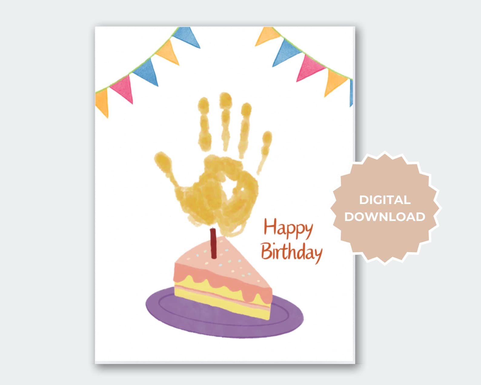 Happy Birthday Handprint Craft, Keepsake, Hand Print Art for Kids, Gift ...