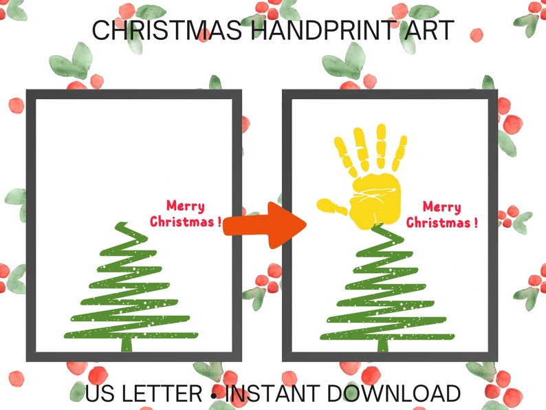 Christmas Handprint Art, Christmas Preschool Activity, Craft for ...
