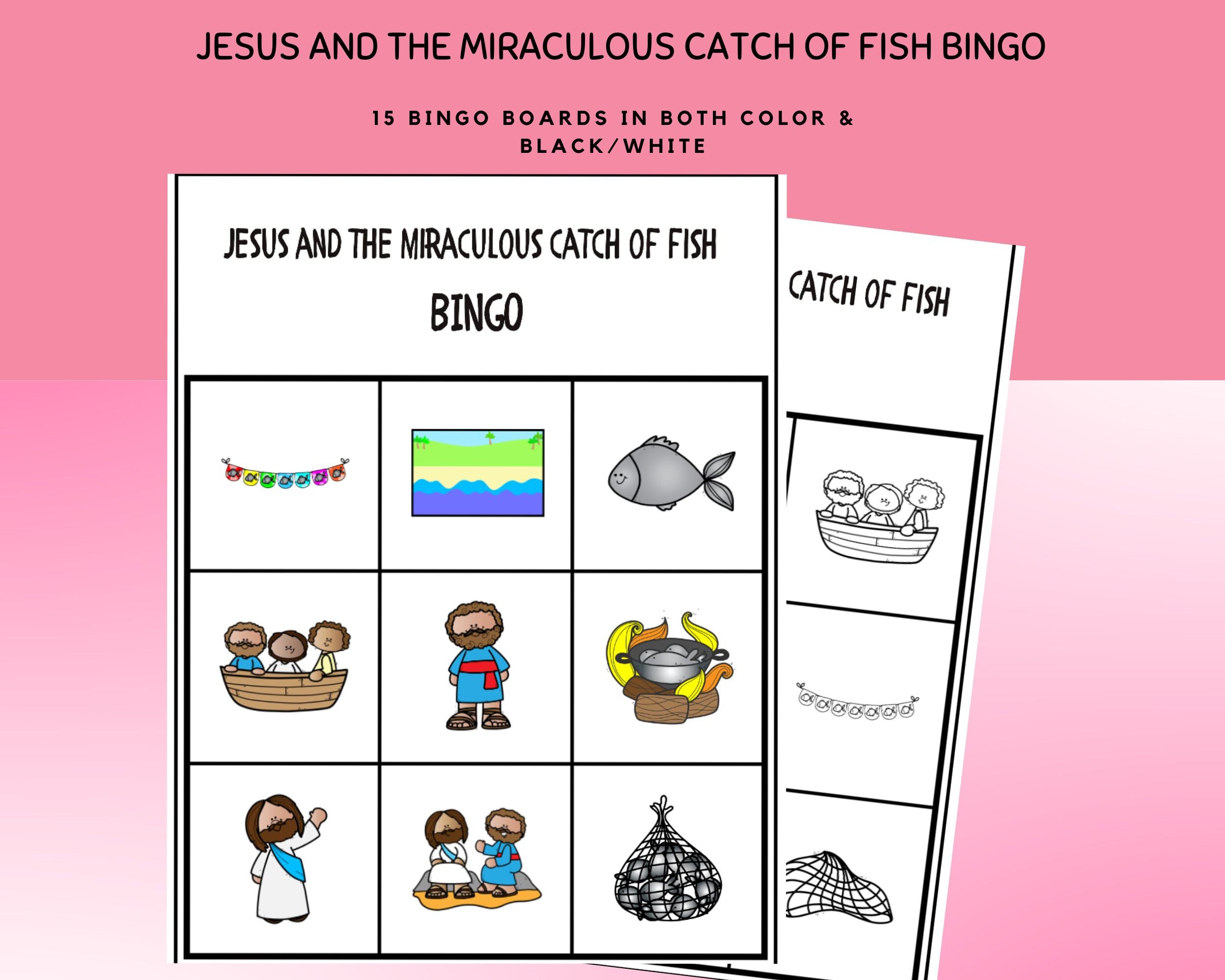Bible Bingo Set for Kids Bible Story Activity, New Testament Bible ...