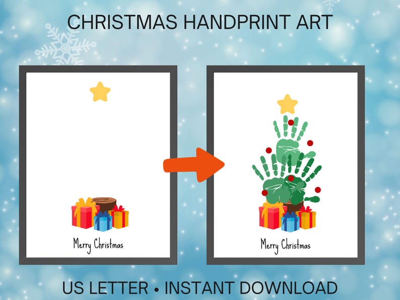 Christmas Handprint and Footprint Art Bundle , Christmas Preschool ...