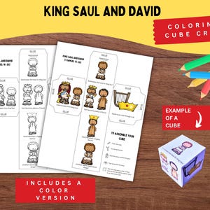 David and Saul Bible Story Cube | Printable Craft for Kids | 1 Samuel ...