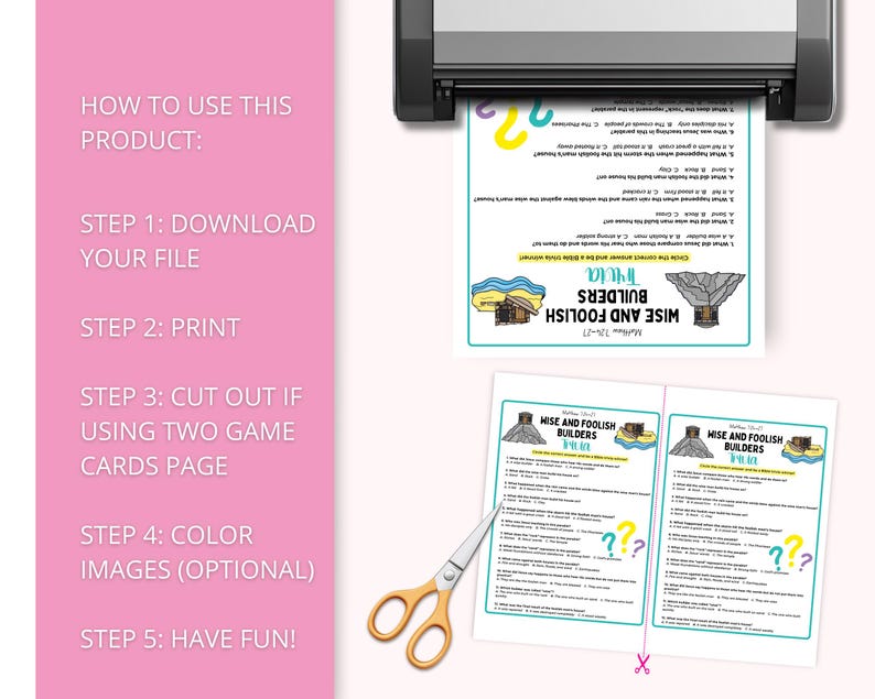 Wise and Foolish Builders Bible Trivia Game | House on the Rock Kids ...