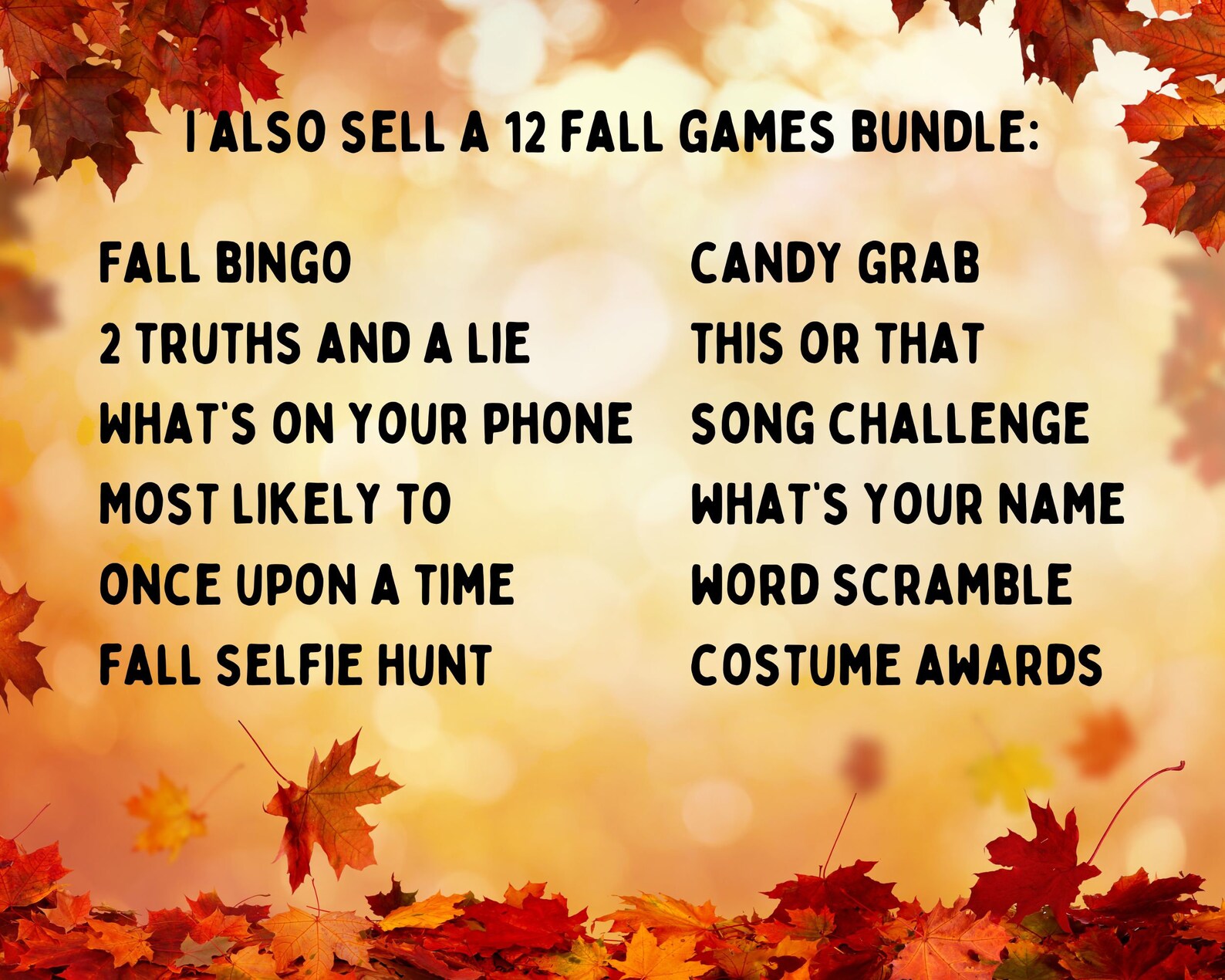 Fall Selfie Game, Fall Selfie Hunt Game, Autumn Game, Autumn Activity ...
