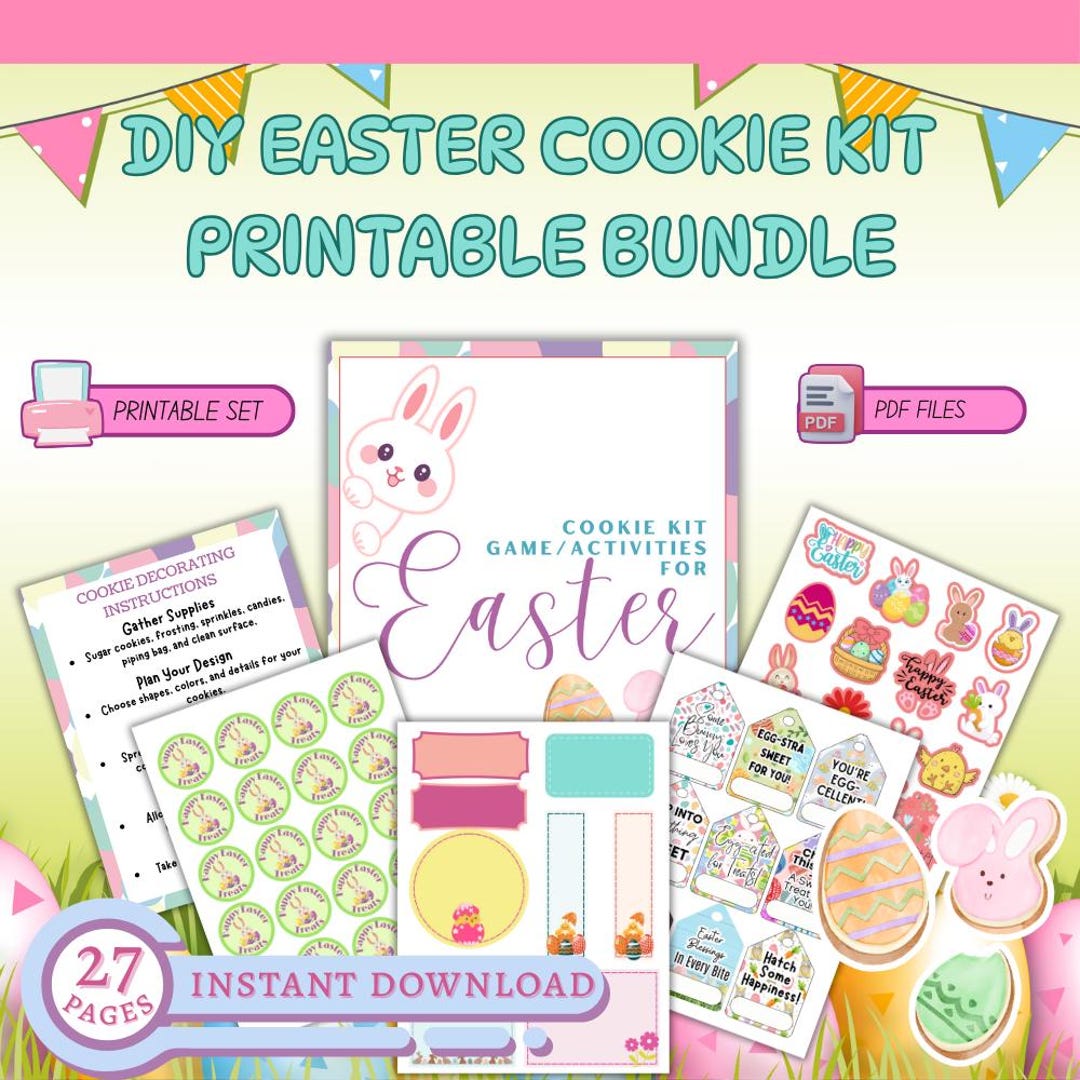 Easter Fun Pack | 30 Printable Pages | Games, Decor, Cookie Kit | Kids ...
