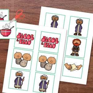 Jacob and Esau Memory Game, Match a Pair Game, Printable Jacob and Esau ...
