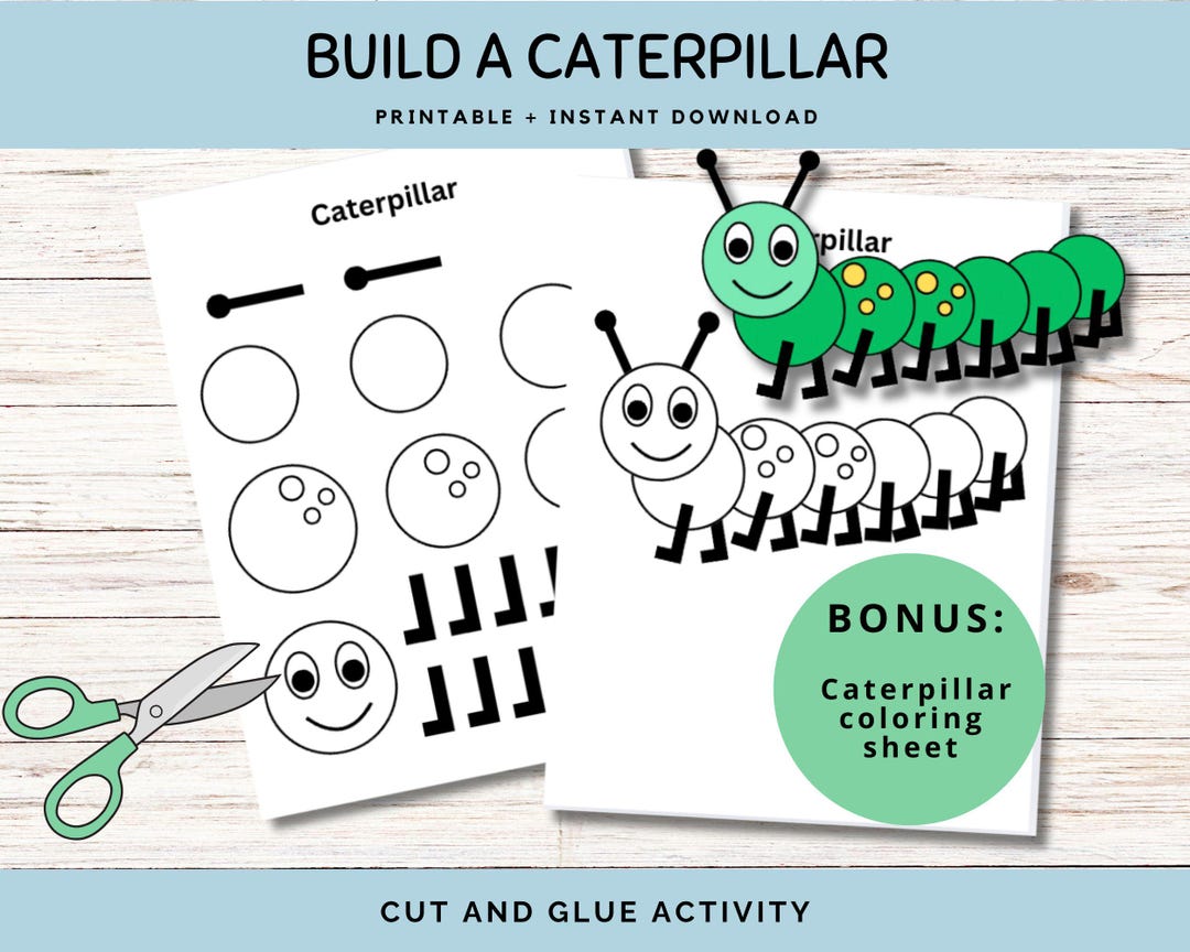 Build a Caterpillar Activity, Cut and Glue Printable for Kids ...
