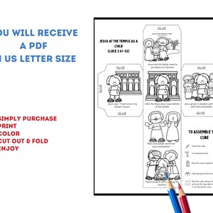 Boy Jesus in the Temple Bible Story Cube | Printable Craft for Kids ...