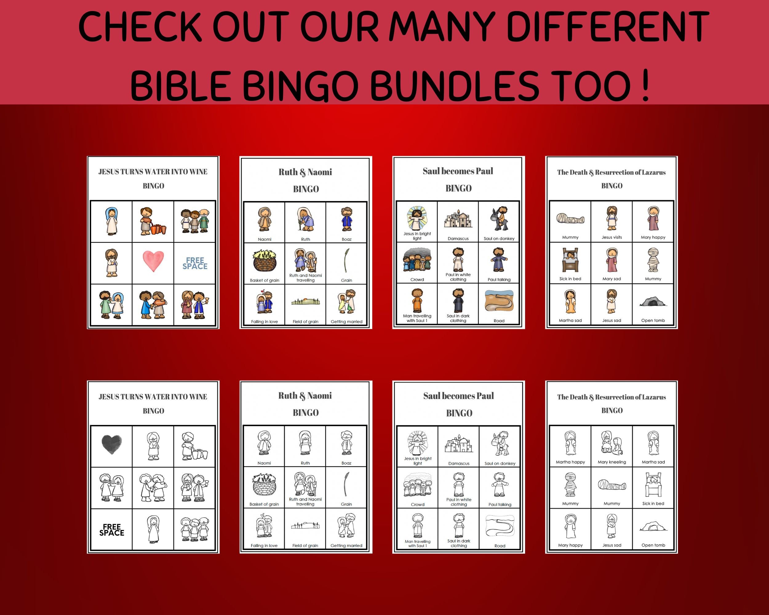 Bible Bingo Set for Kids Bible Story Activity, New Testament Bible ...