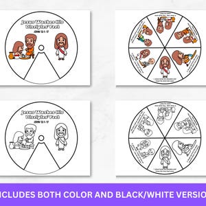 Jesus Washes His Disciples’ Feet Coloring Wheel | John 13 Bible Story ...