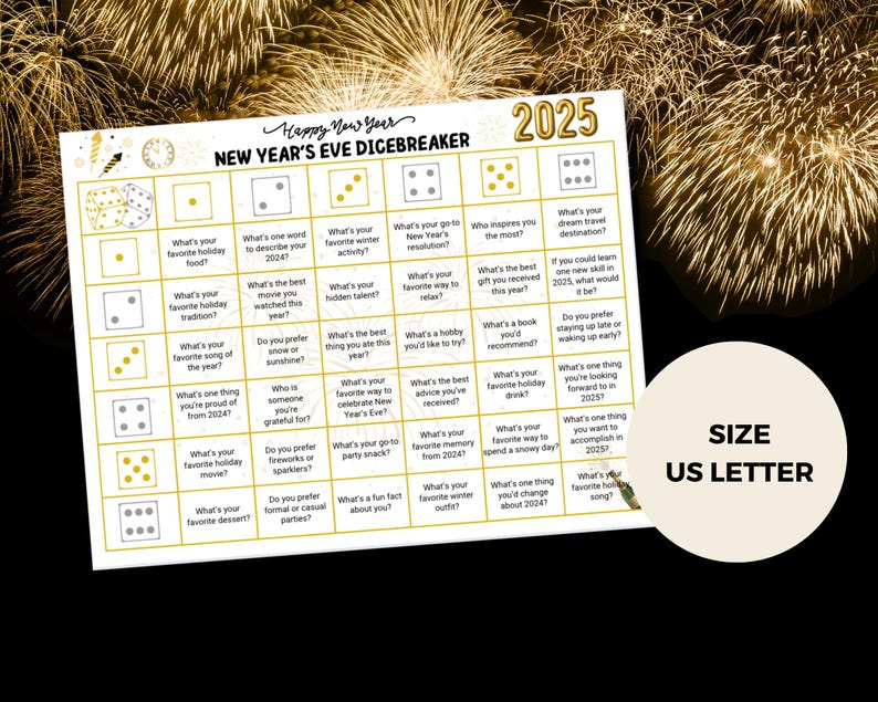 New Year’s Eve Icebreaker Game – Fun Printable Questions for Parties ...