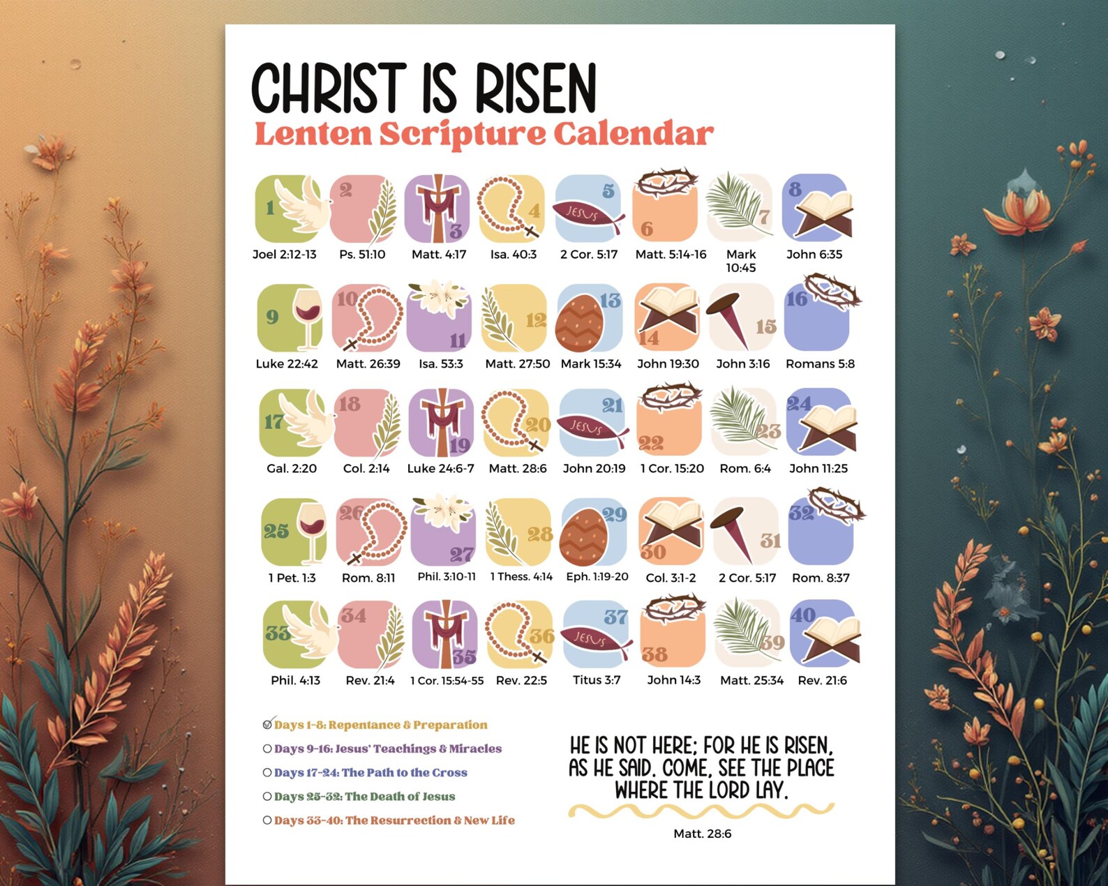 40 Day Lenten Scripture Calendar for Kids and Families | Christian ...