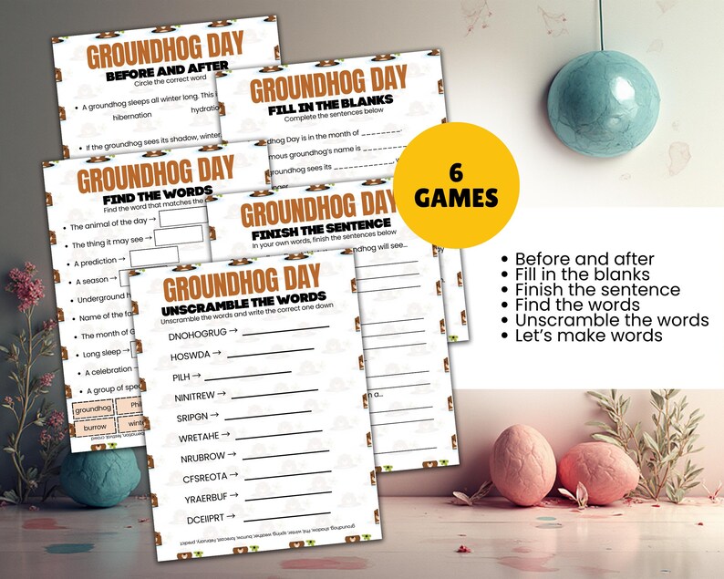 Groundhog Day Classroom Activity Bundle With Word Searches, Puzzles ...