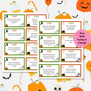 Spooky Halloween Truth or Dare: Printable Party Game Cards for Kids ...
