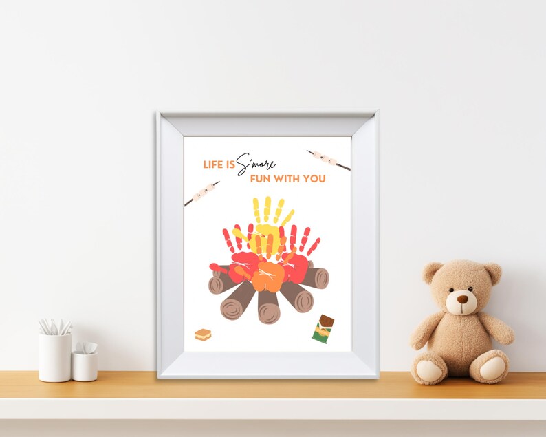 S’more Handprint Art Printable for Kids | Cute Fall or Camping Craft ...