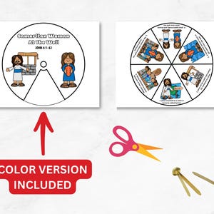 Samaritan Woman at the Well Coloring Wheel Printable, John 4:1–42 Bible ...
