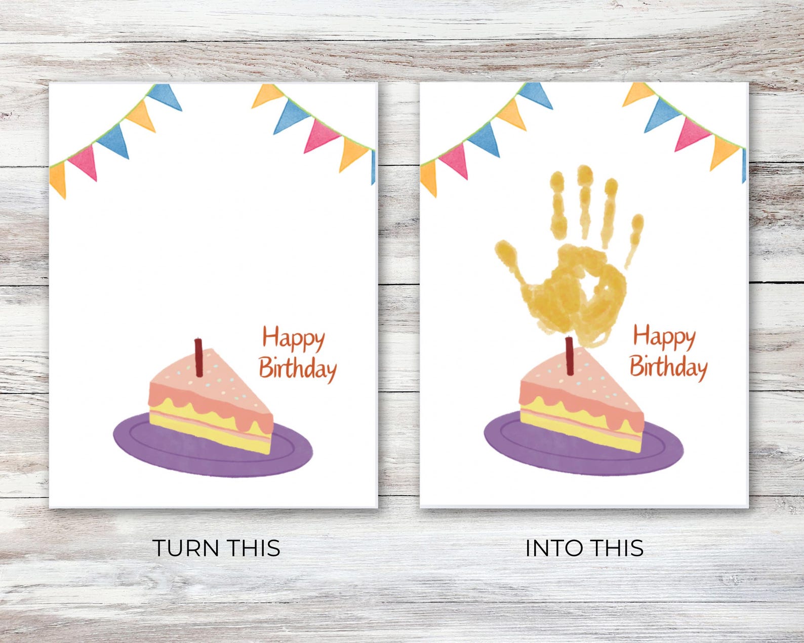 Happy Birthday Handprint Craft, Keepsake, Hand Print Art for Kids, Gift ...