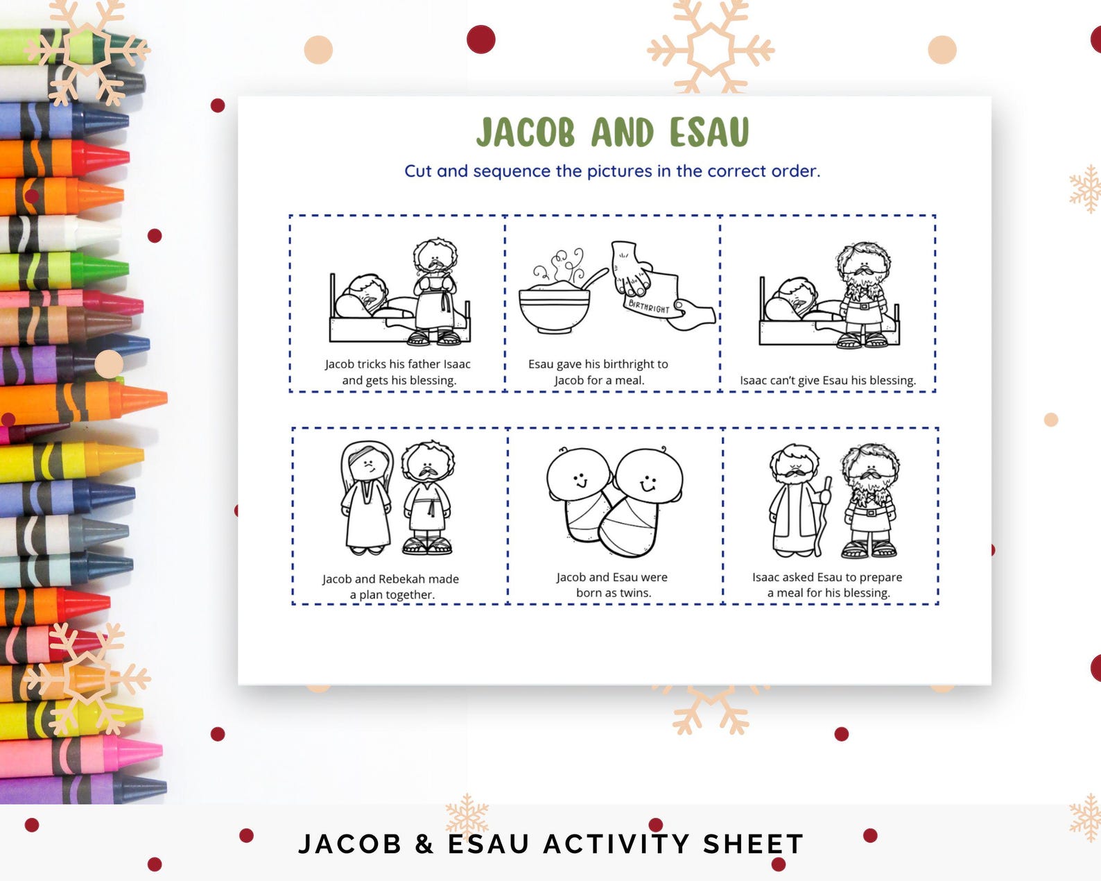 Jacob & Esau Sequencing Activity | Old Testament Kids Activity | Quiet ...