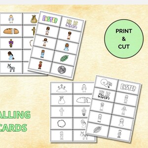 Easter Story Bingo Set for Kids - Bible Story Activity, Resurrection ...