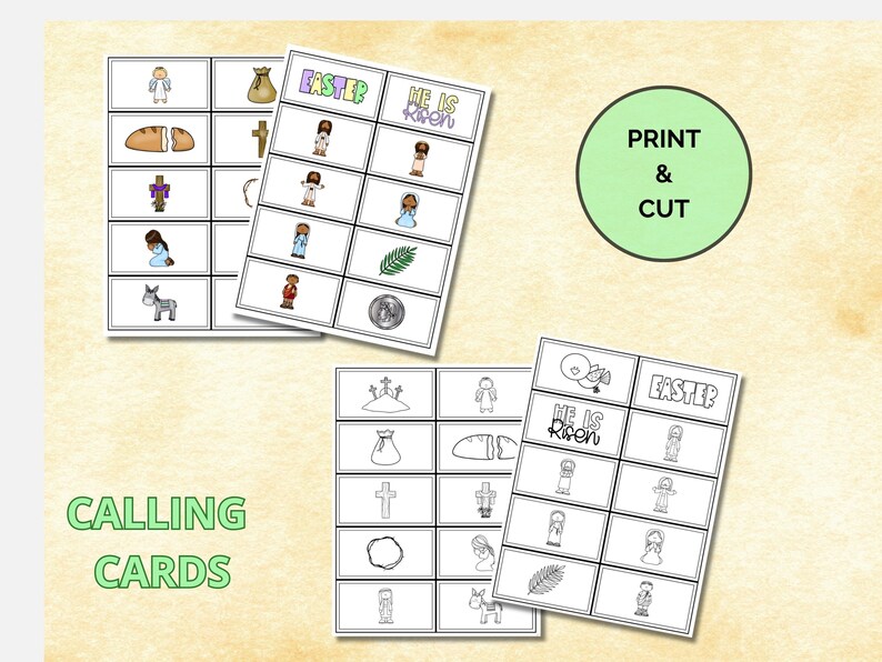 Easter Story Bingo Set for Kids - Bible Story Activity, Resurrection ...
