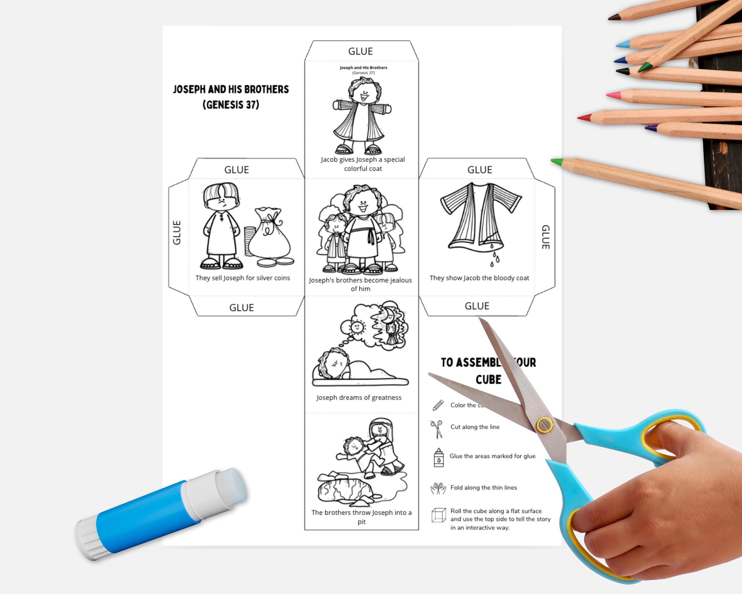 Joseph and His Brothers Bible Story Cube | Printable Craft for Kids ...