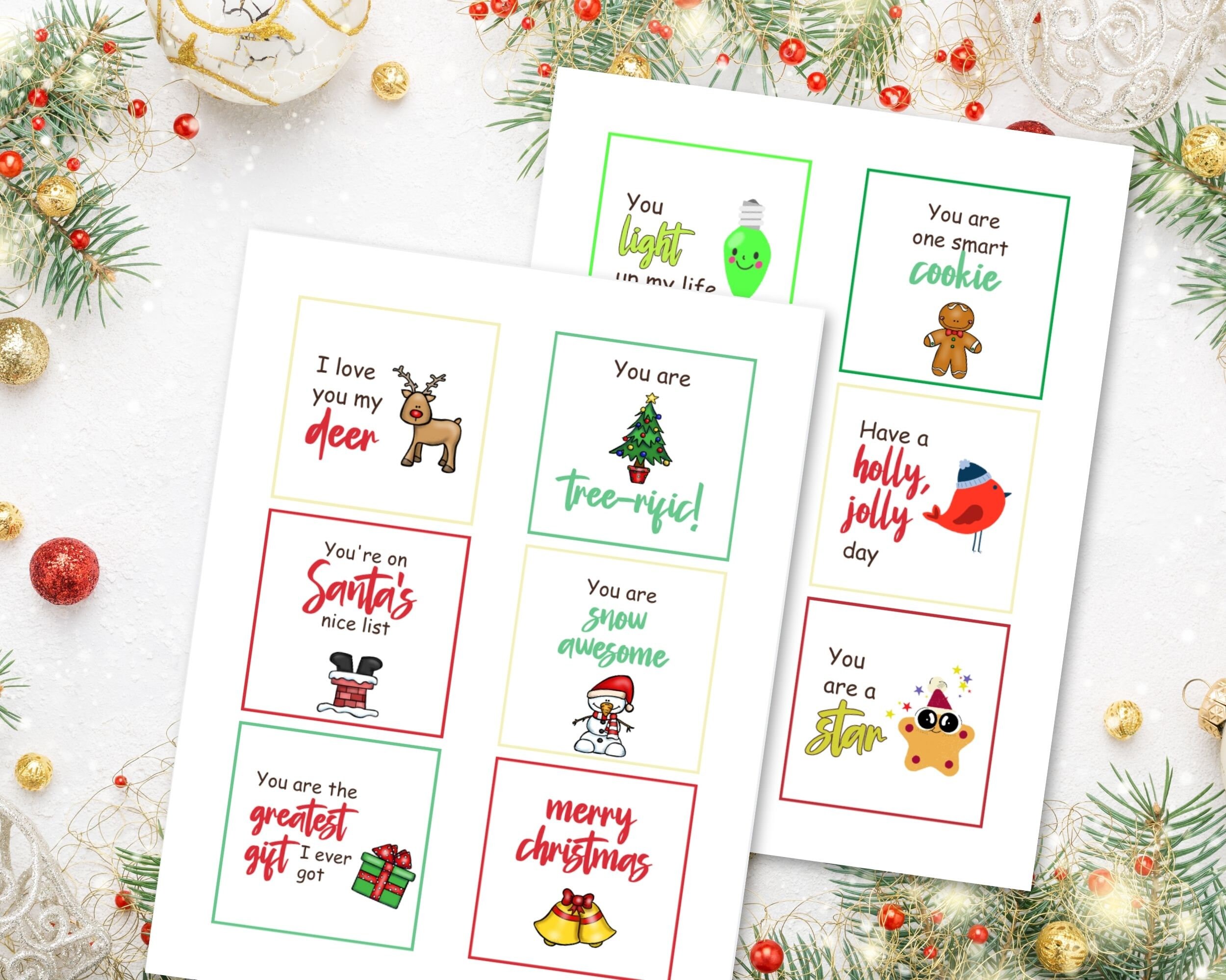 Christmas Lunch Box Notes for Kids, Winter Lunchbox Notes, Lunchbox ...