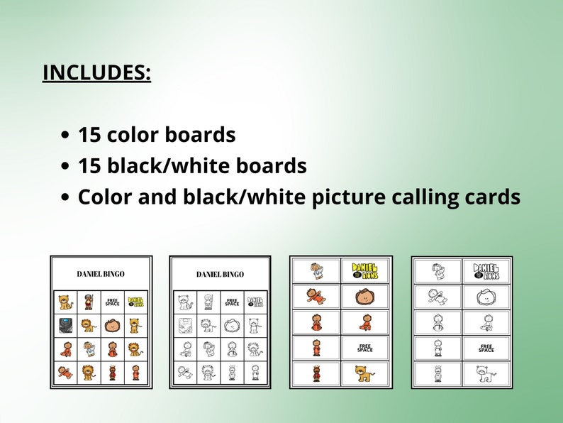 Daniel and the Lions Bingo Set for Kids - Bible Story Activity, Daniel ...