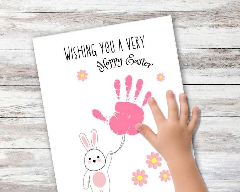 Easter Bunny Handprint Art, Happy Easter Handprint Art , Easter ...