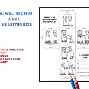 Parable of the Unforgiving Servant Bible Story Cube | Printable Craft ...