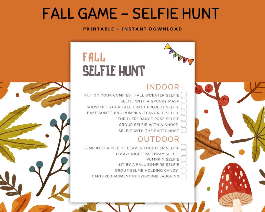 Fall Selfie Game, Fall Selfie Hunt Game, Autumn Game, Autumn Activity ...