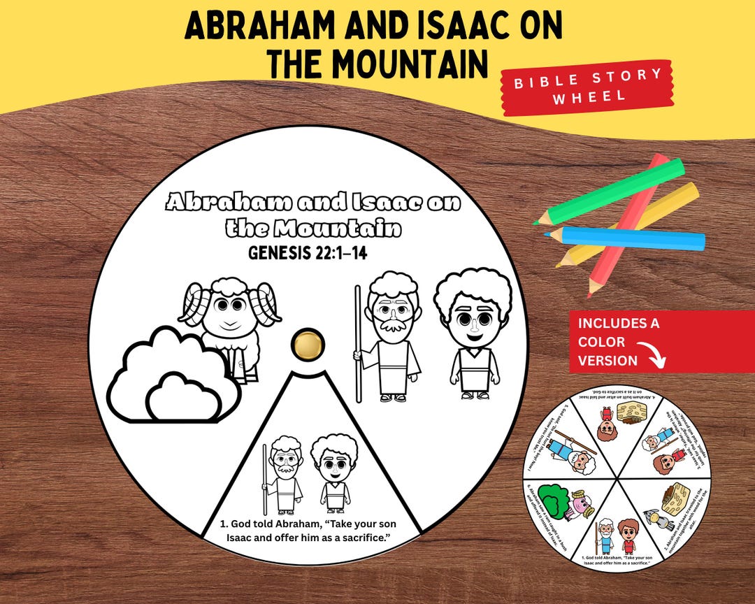 Abraham and Isaac Coloring Wheel | Genesis 22 Story for Kids | God ...