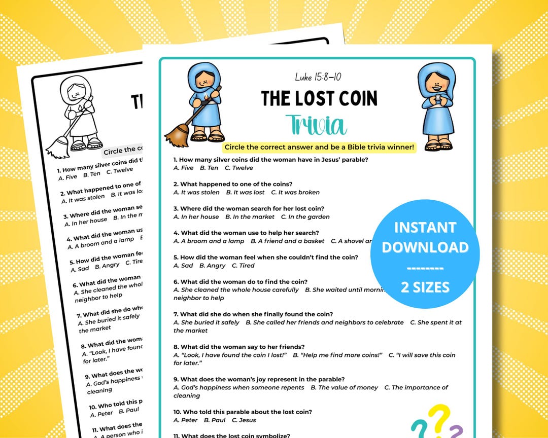 The Lost Coin Bible Trivia Game | Parable of the Lost Coin Kids ...