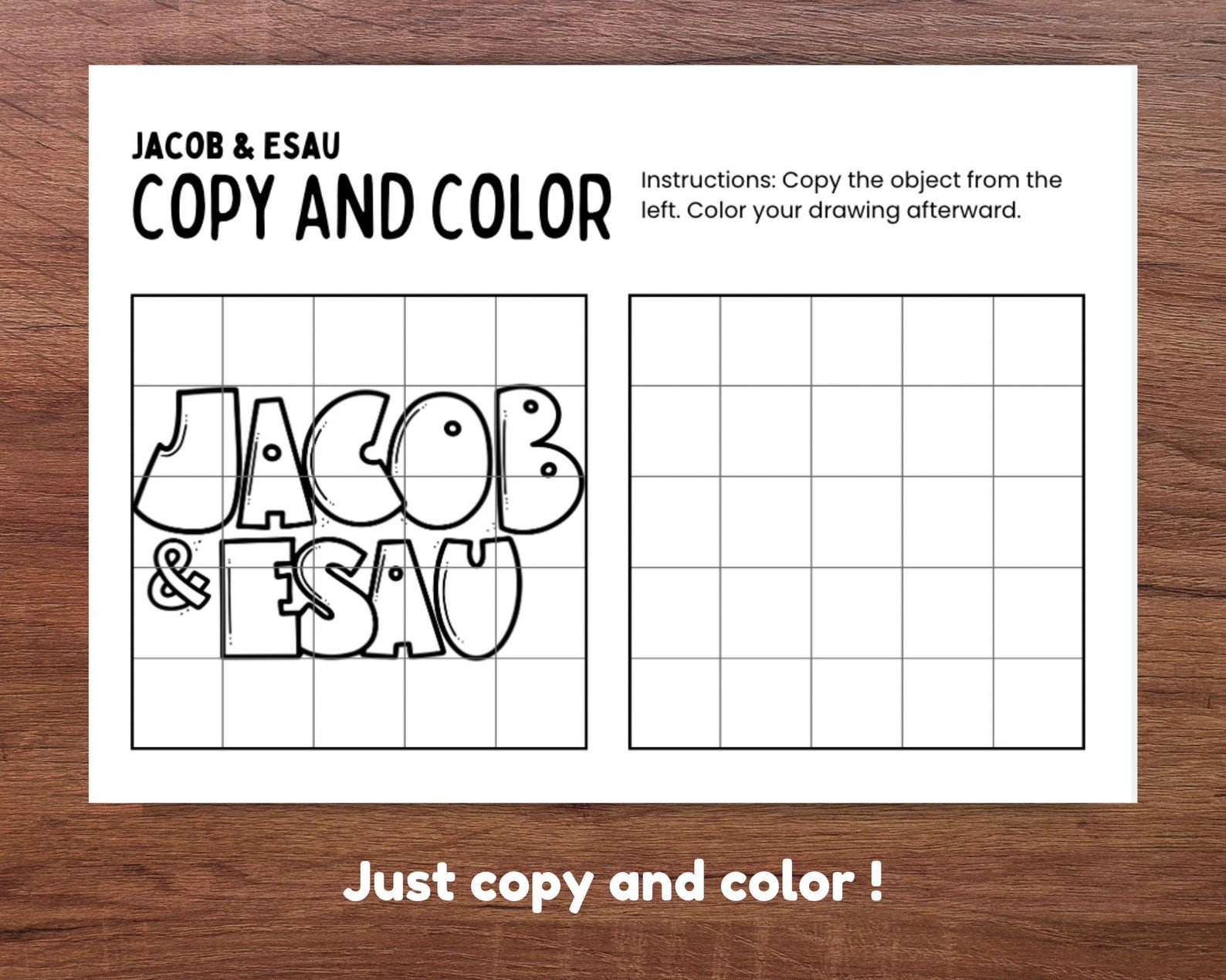 Jacob and Esau Color and Copy Activity, Sunday School Activity ...