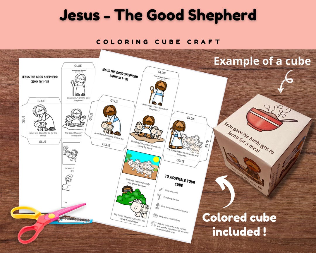 Jesus the Good Shepherd Bible Story Cube | Printable Craft for Kids ...