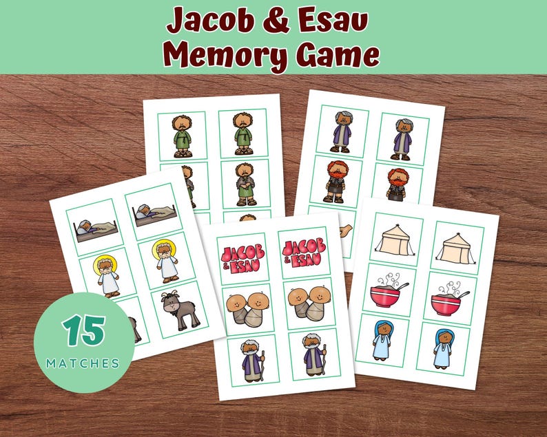Jacob and Esau Printable Bundle 2 , Fun Bible Activity for Kids, Bible ...