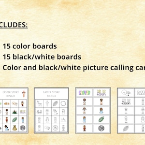 Easter Story Bingo Set for Kids - Bible Story Activity, Resurrection ...