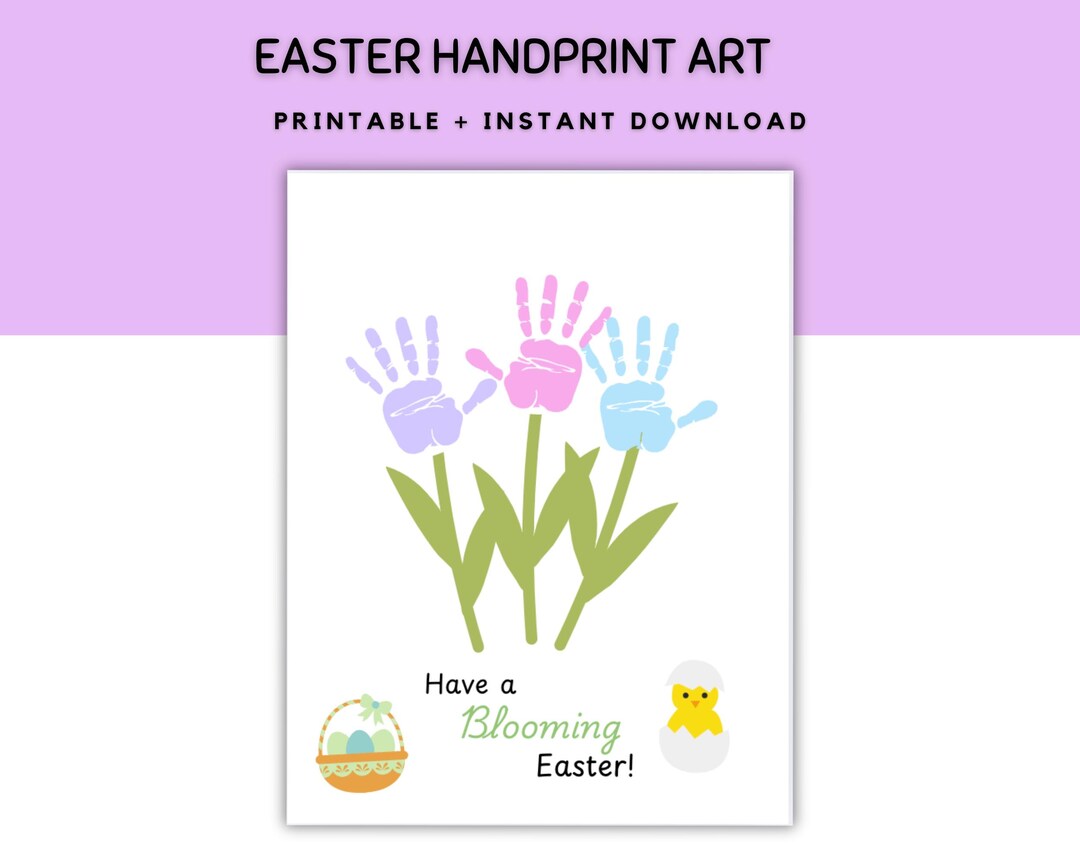 Easter Handprint Art, Happy Easter Handprint Art , Easter Activity ...