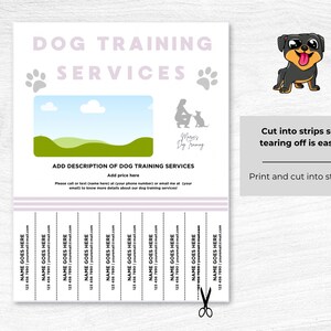 Dog Training Flyer Template | Tear off Flyer Printable | Editable Canva ...