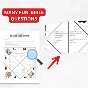 Ananias and Sapphira Cootie Catcher – Ananias and Sapphira Story – Acts ...