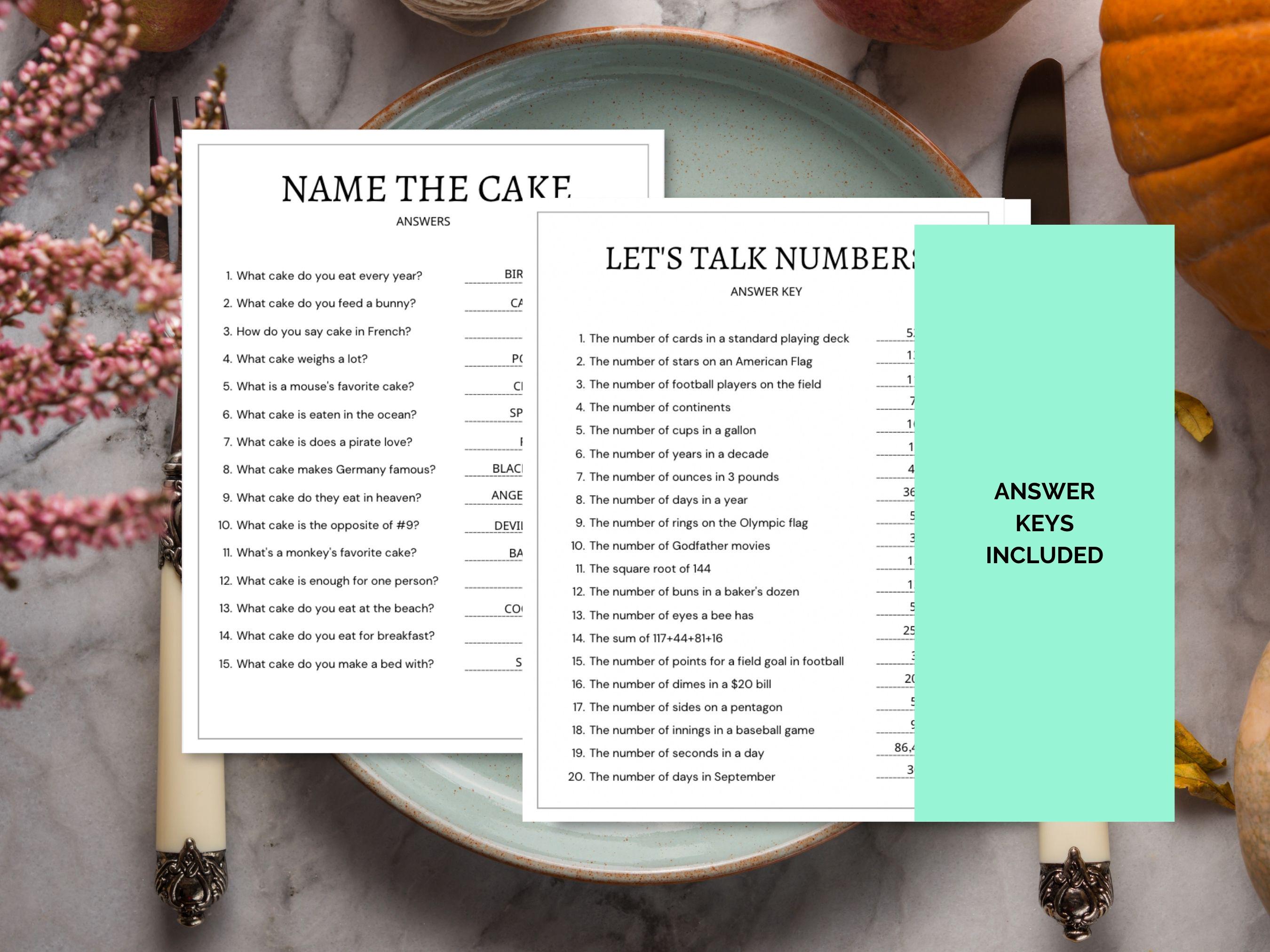 Dinner Party Games, Printable Dinner Party Games, Work Party Game ...