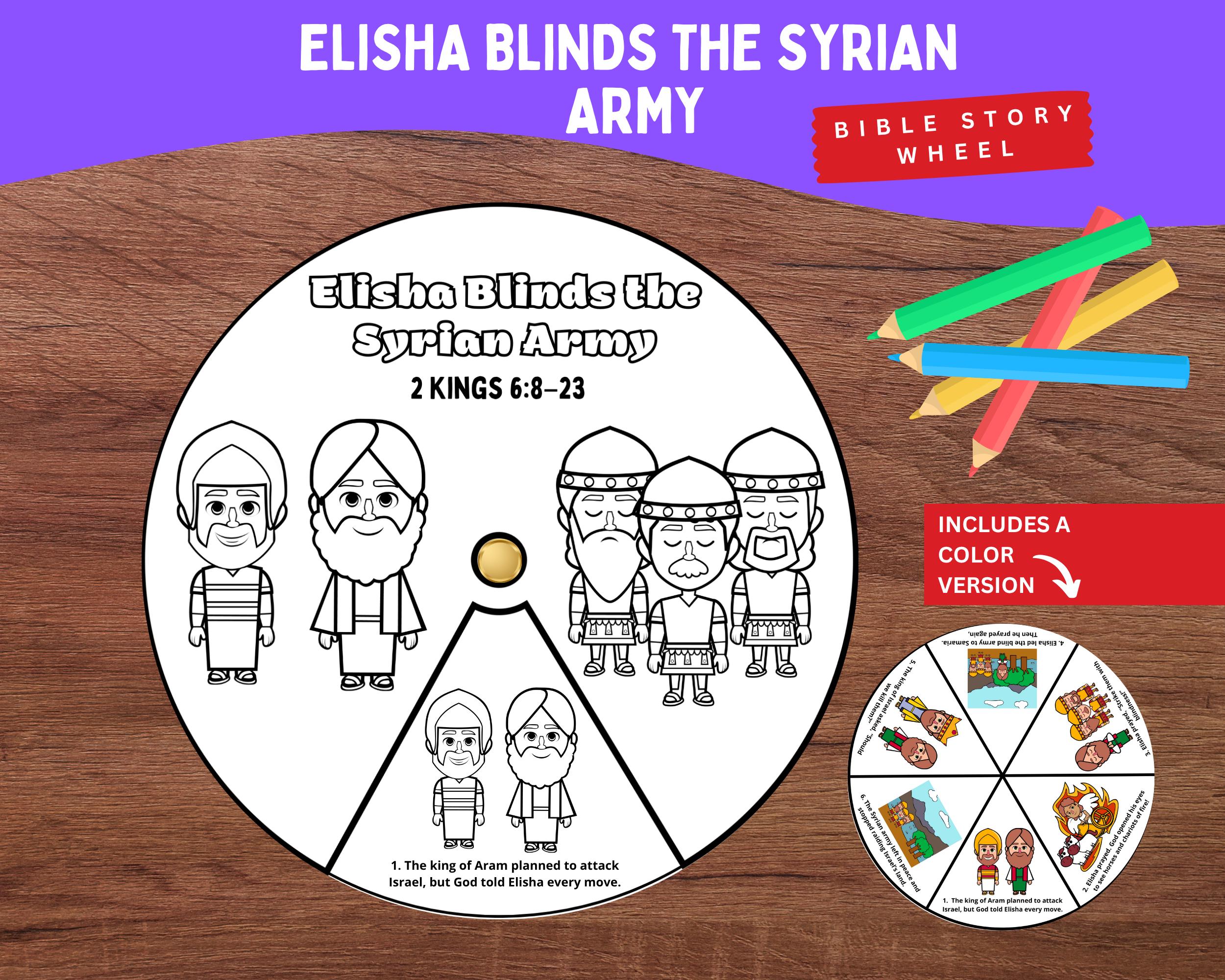 Elisha and the Syrian Army Coloring Wheel | 2 Kings 6 Bible Story for ...