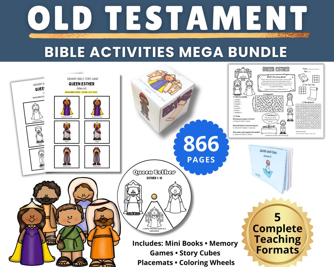Old Testament Bible Activities Mega Bundle – 50+ Stories Mini Books ...