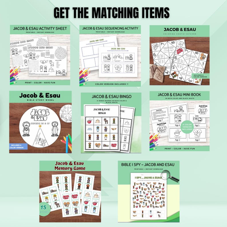 Jacob and Esau Printable Cootie Catcher - Sunday School Craft for Kids ...