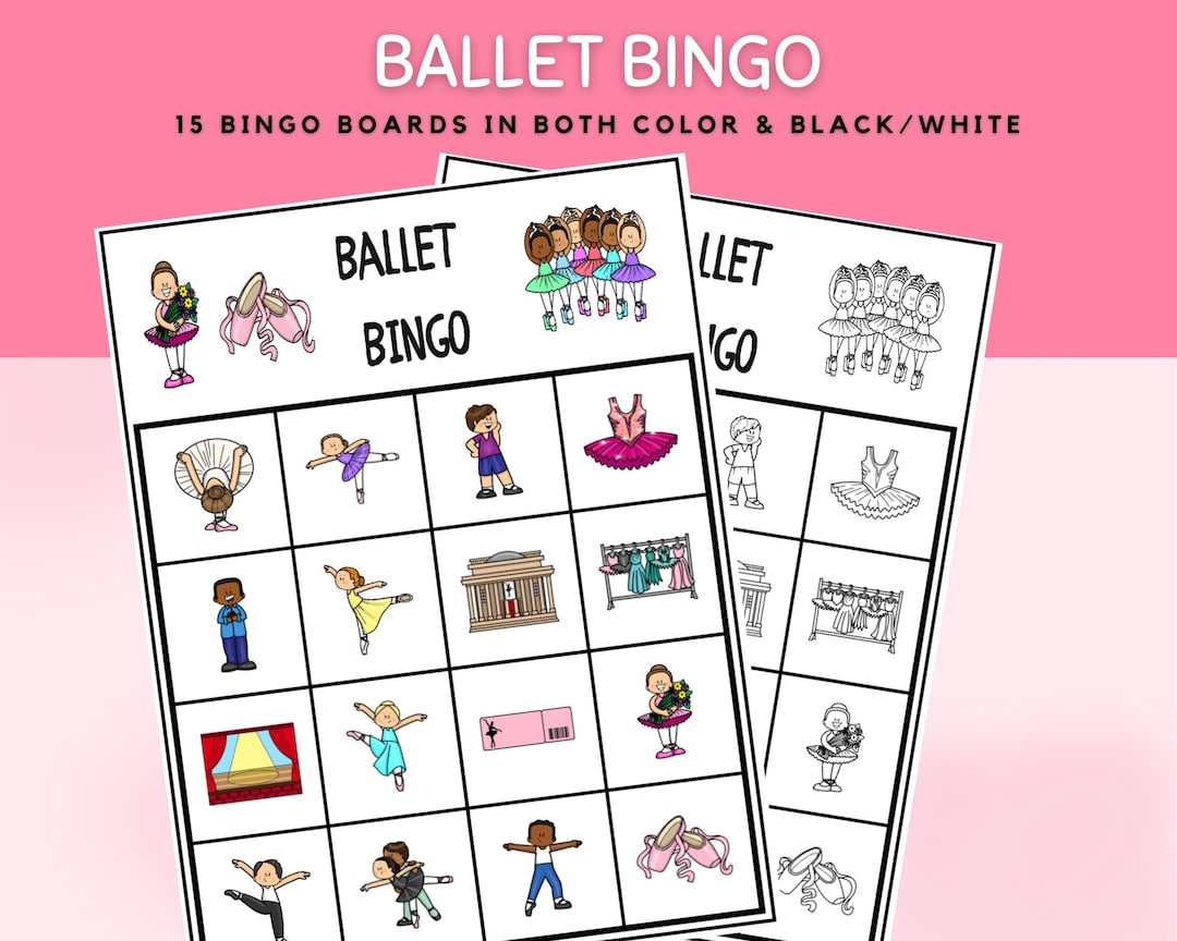 Ballet Bingo, Printable Game for Dance Lovers, Ballerina Themed Bingo ...