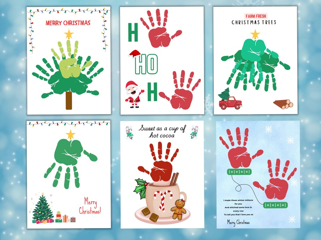 Christmas Handprint Art Bundle , Christmas Preschool Activity, Craft ...