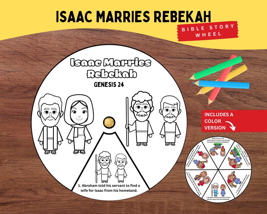 Isaac Marries Rebekah Coloring Wheel | Bible Love Story for Kids ...