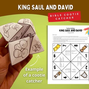 King Saul and David Cootie Catcher | David and Saul Bible Story for ...