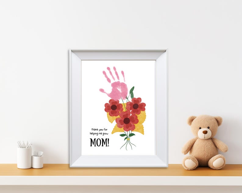 Handprint for Mom Craft, Mother's Day Handprint, Mom Birthday Keepsake ...